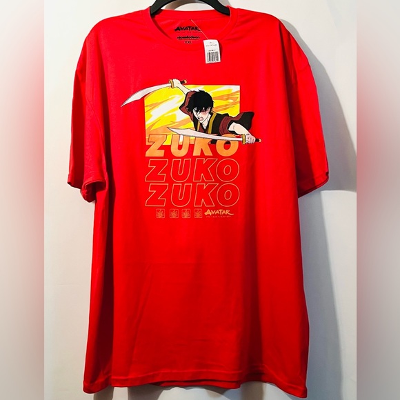 Nickelodeon | Shirts | Avatar The Last Airbender Zuko Red Tshirt Mens ...